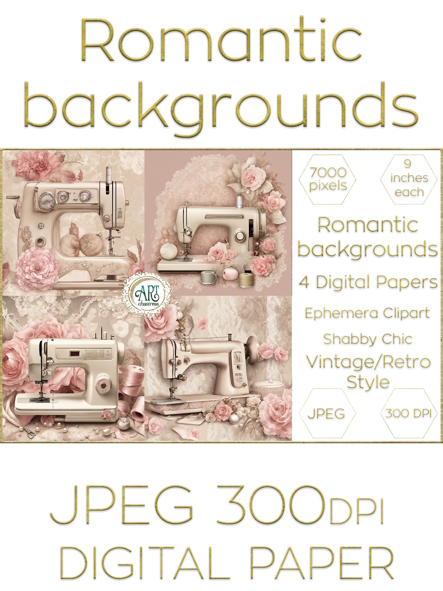 Vintage watercolor digital papers backgrounds soft (2928528)