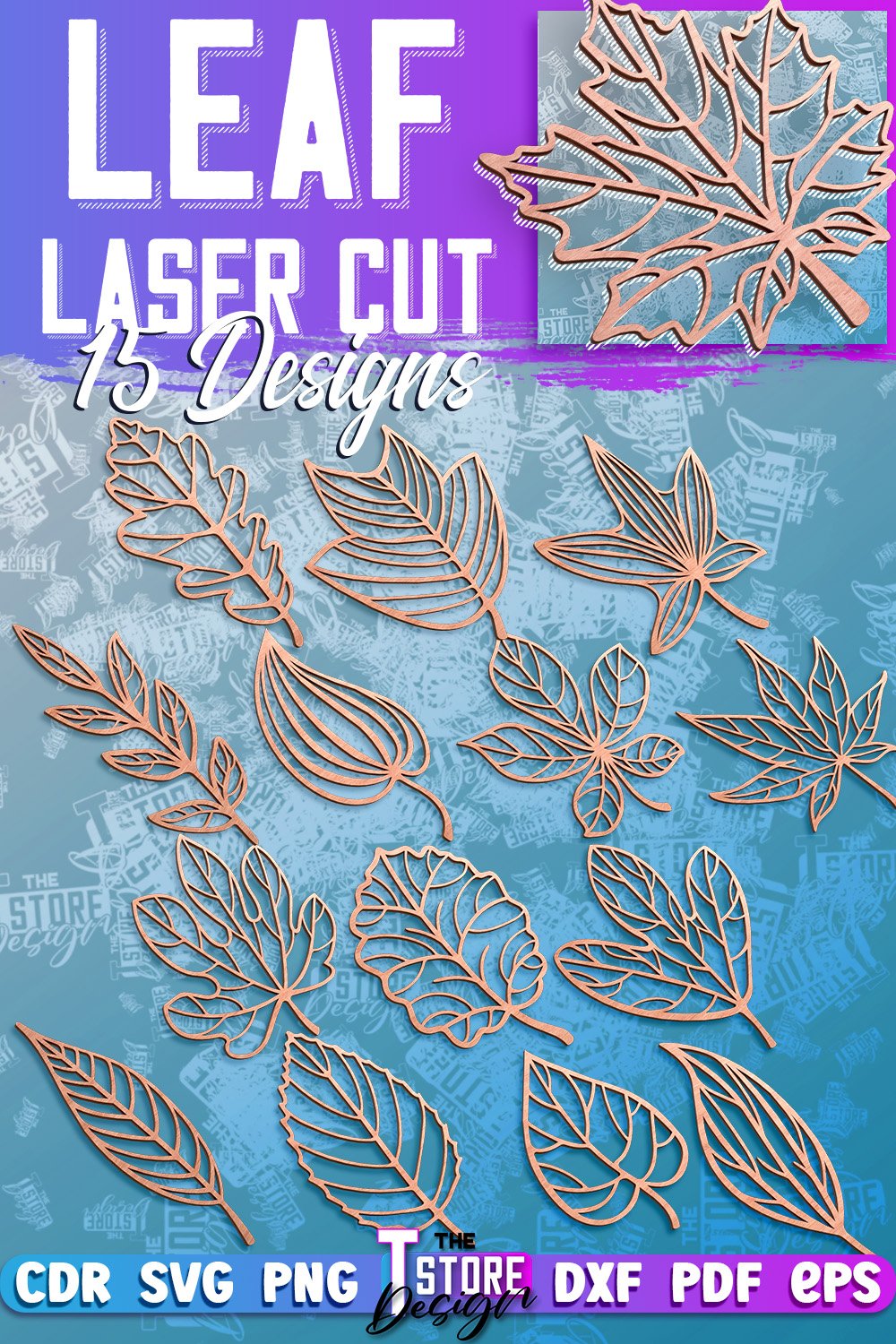 Leaf Laser Cut SVG Bundle|Tree Leaf Laser Cut Design|Summer