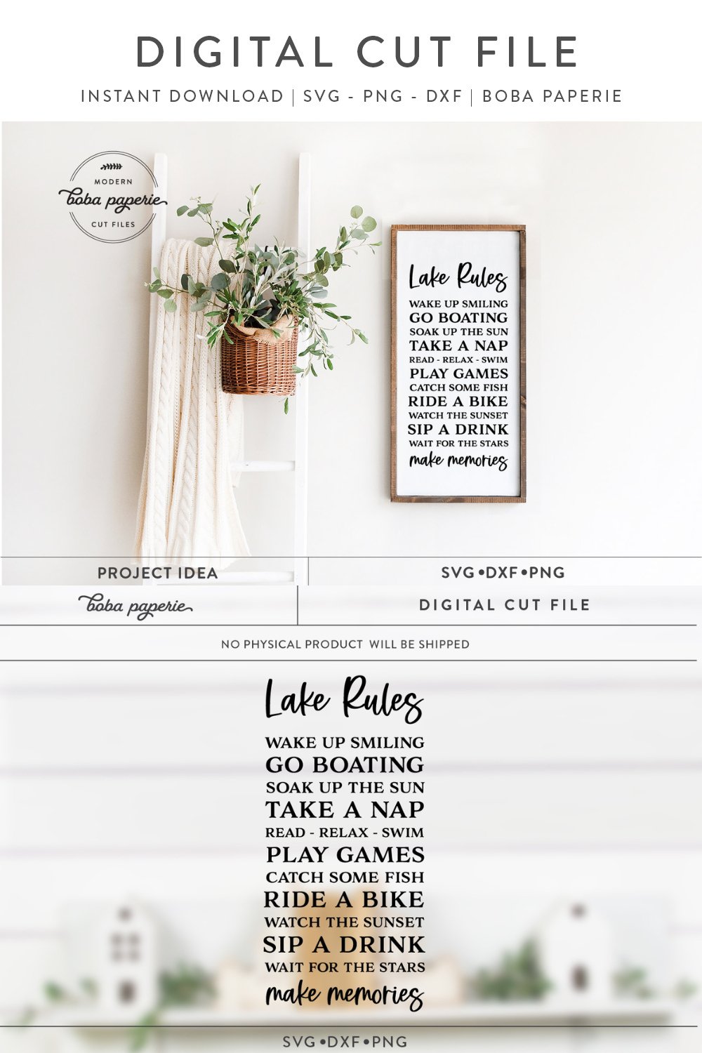 Lake Rules SVG | Lake House Decor Cut File