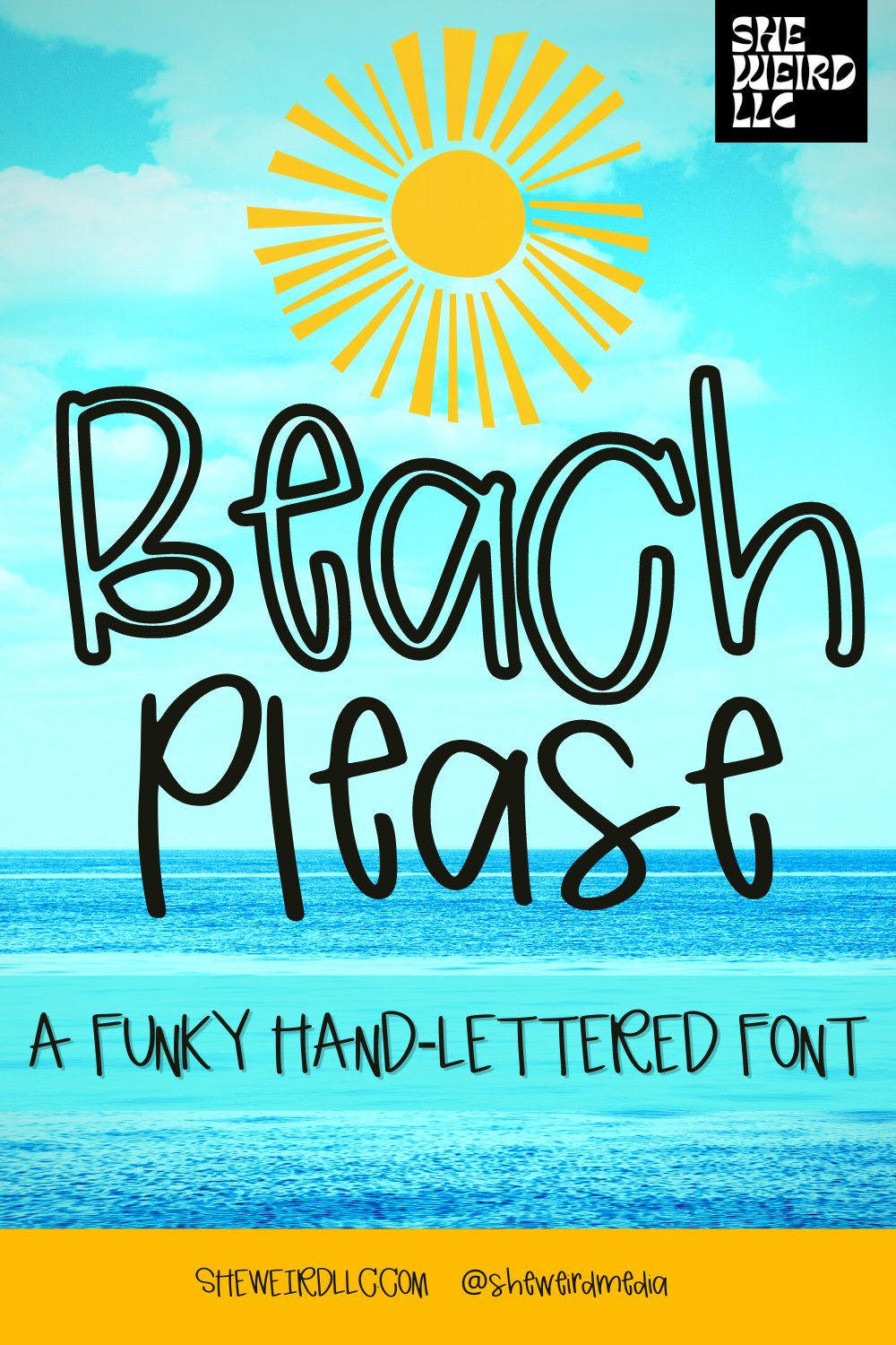 Beach Please Summer Time Handwritten Funky Mermaid Font