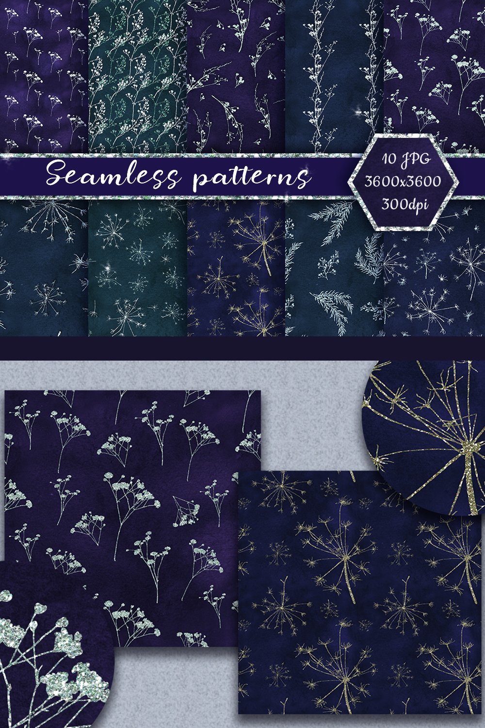 Seamless digital paper with natural elements