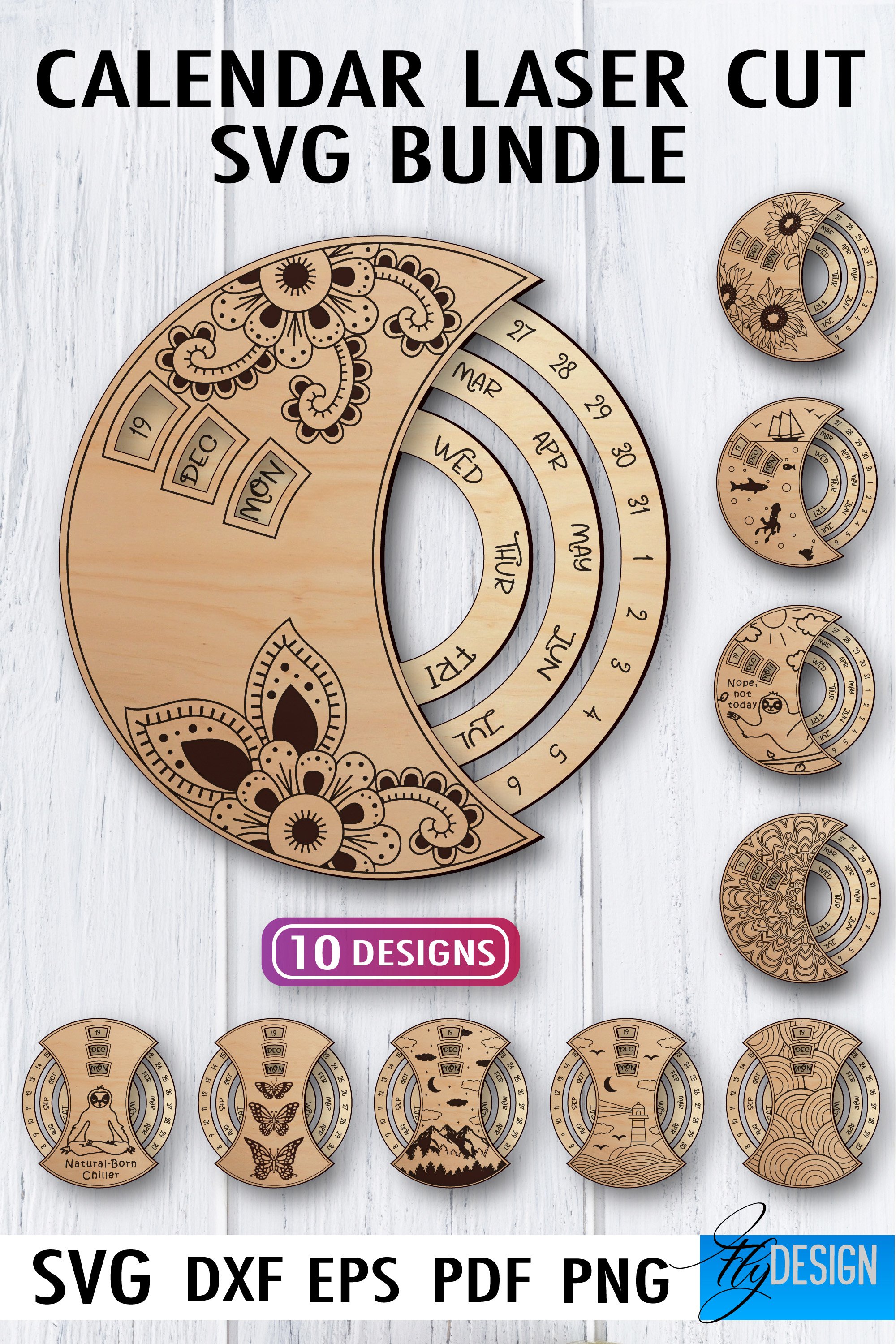 Calendar Laser Cut SVG | Perpetual Calendar| Cut and Engrave