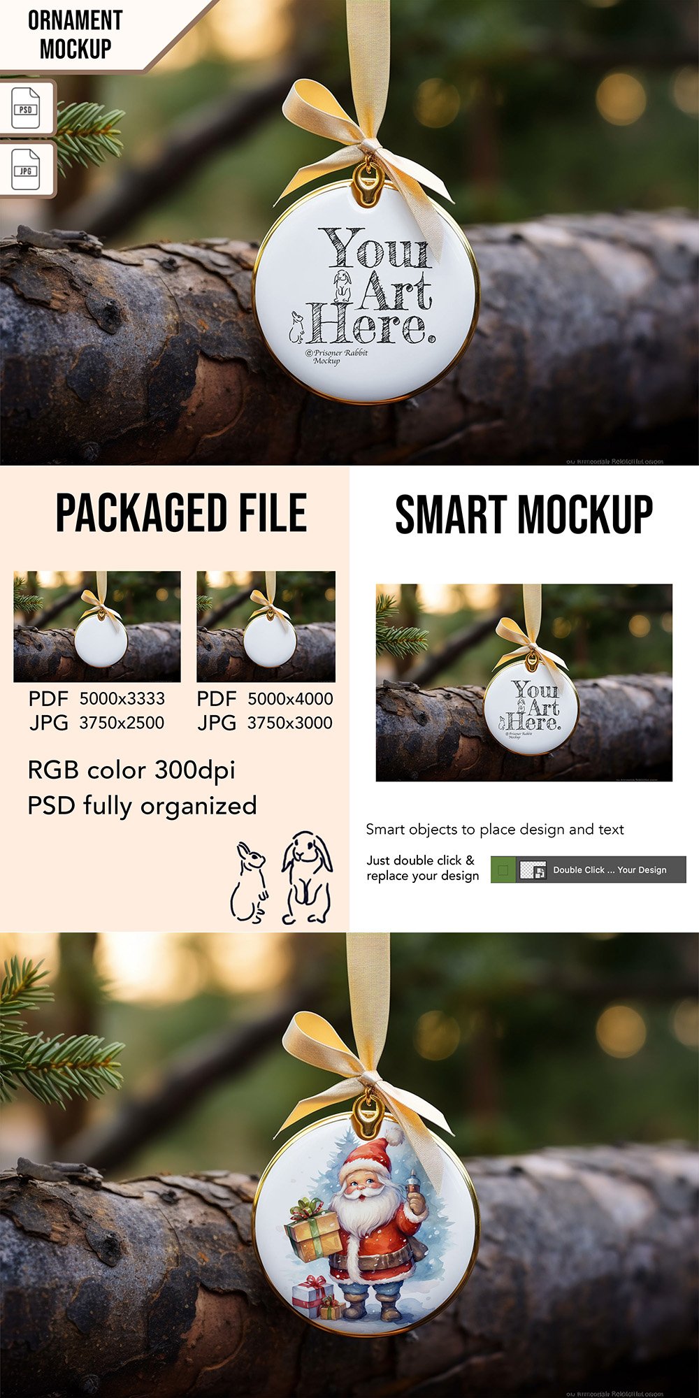 Christmas Ornament Smart Mockup PSD & JPG Template (2781369)
