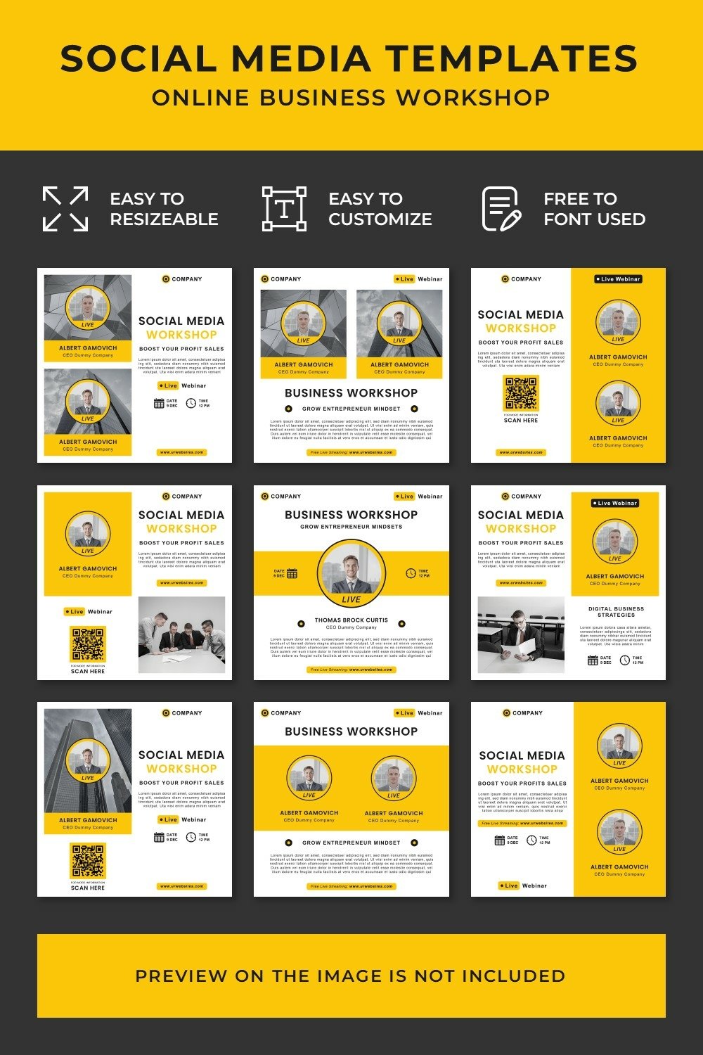 Online Business Workshop Social Media Post Templates