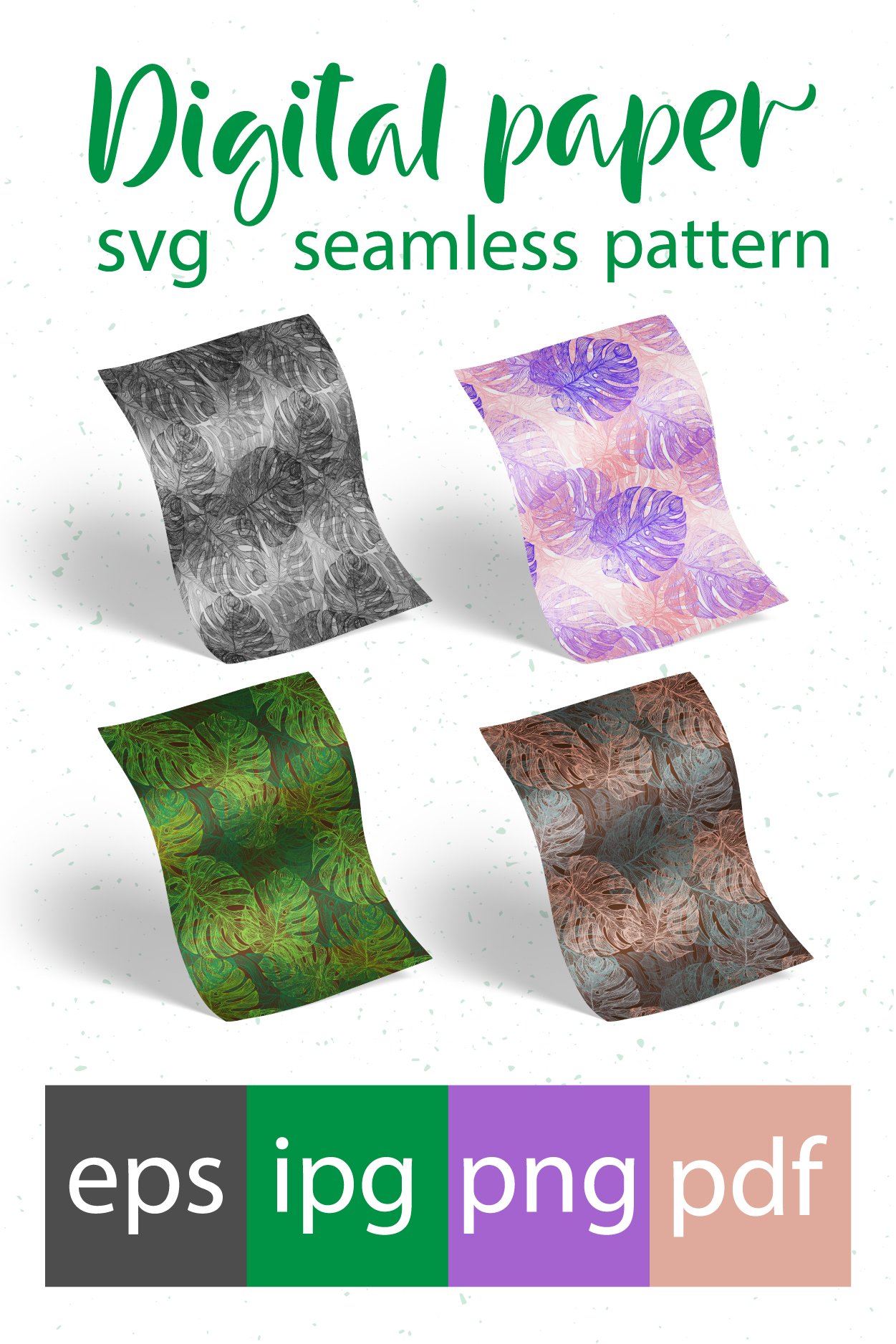 Tropical Leaves. Digital Paper SVG. Seamless (756571)