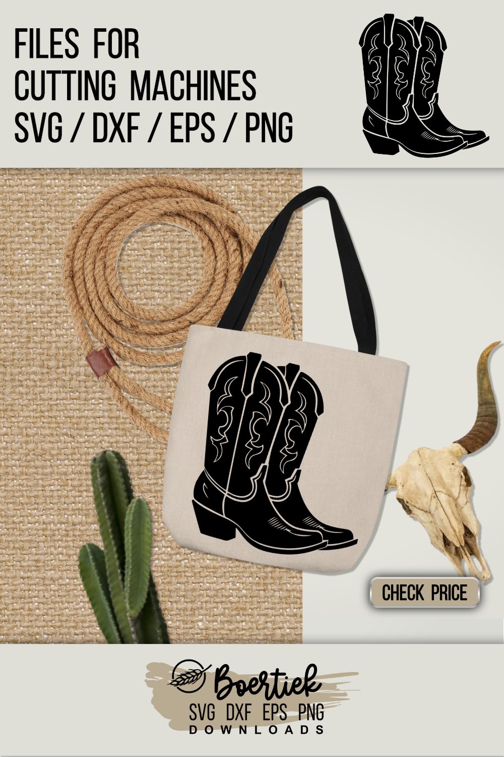 Women's western boots 5, SVG file