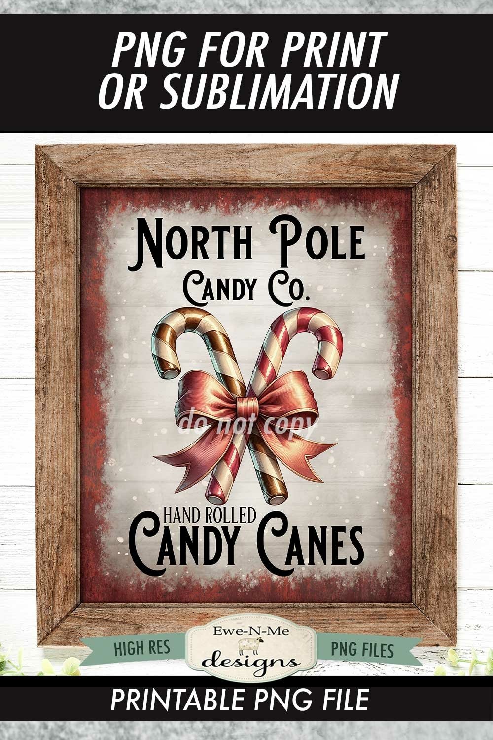 North Pole Candy Canes Sublimation Design | Candy Cane PNG