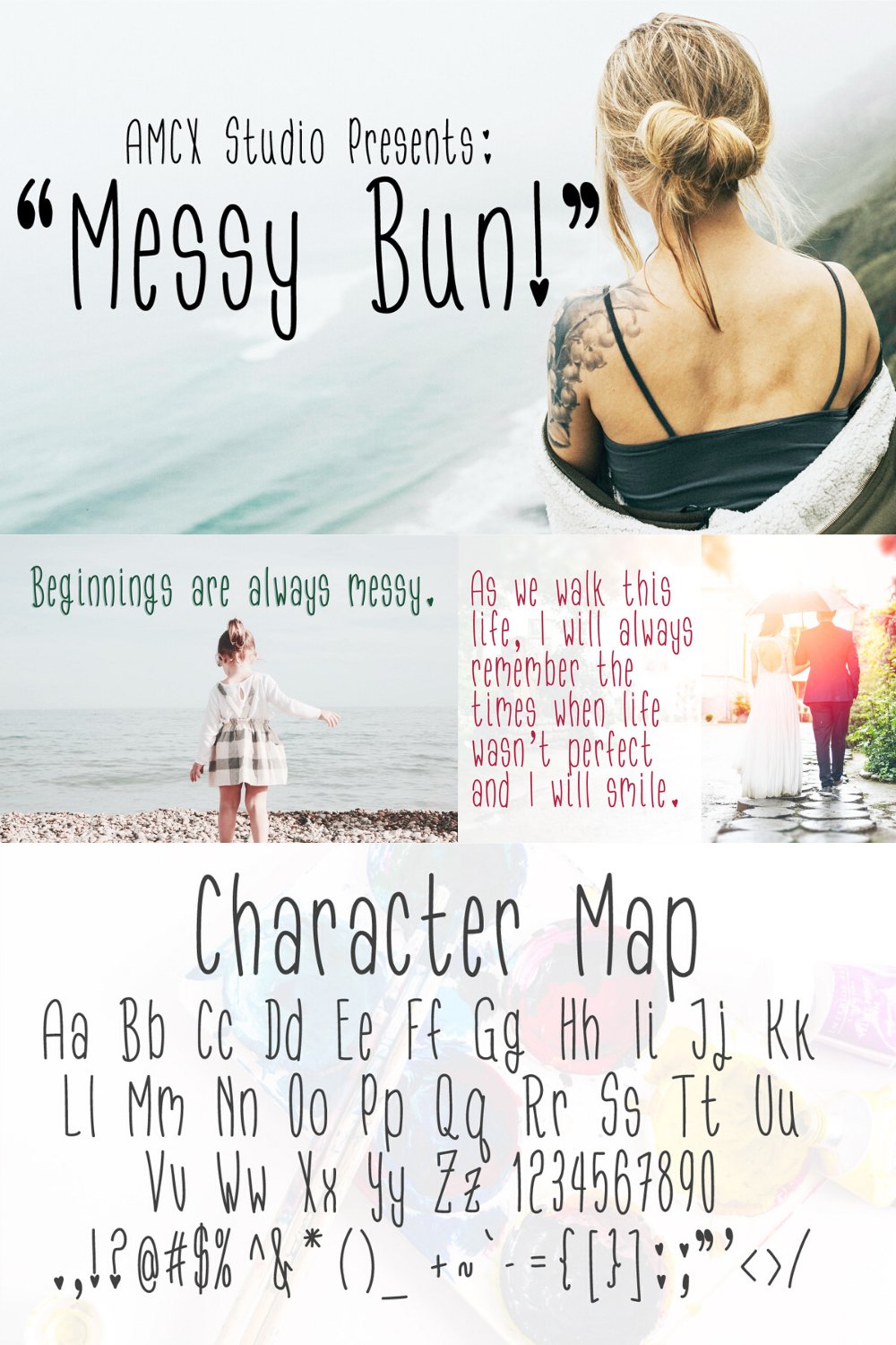 Messy Bun - Cute Font With Heart