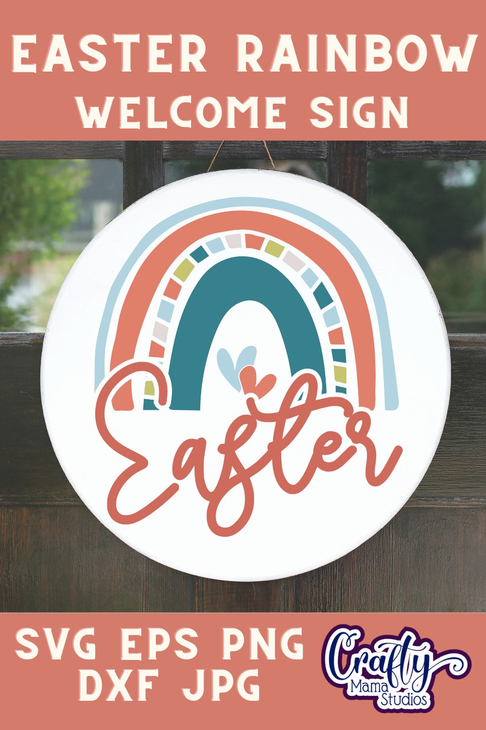 Welcome Easter Rainbow Round Sign Svg