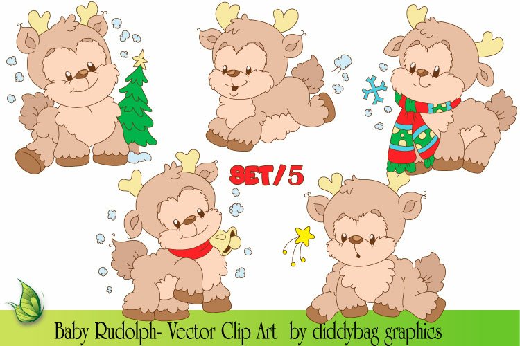 Baby Rudolph Vector Clipart