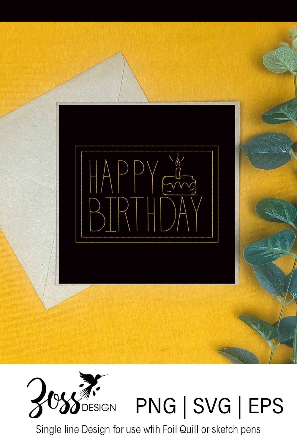 Happy Birthday Signle LIne design for sketchpens or foil