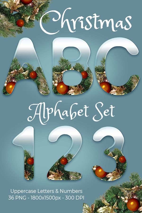 Christmas Alphabet Set - PNG