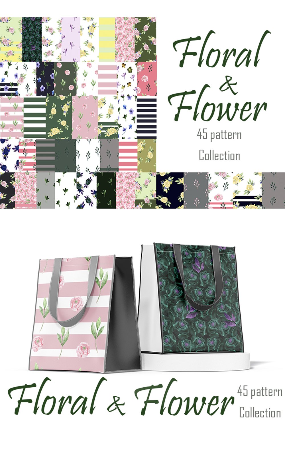 Floral Pattern. Flower Seamless Patterns. Digital paper