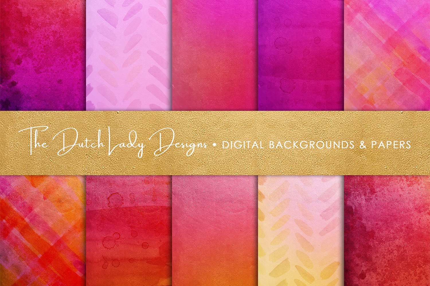 Digital Backgrounds & Papers - Shiny Red & Pink