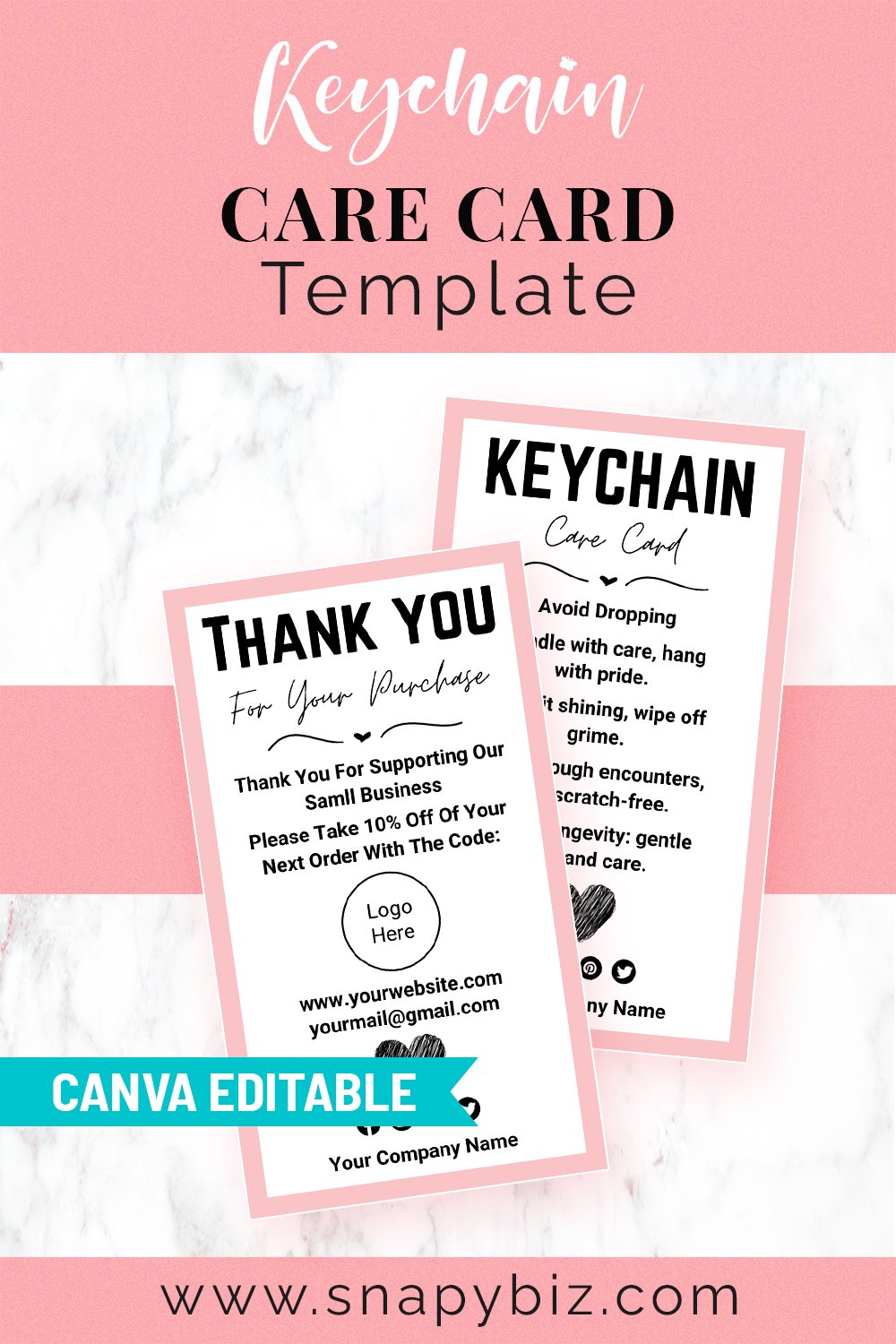 Keychain Care Card Template