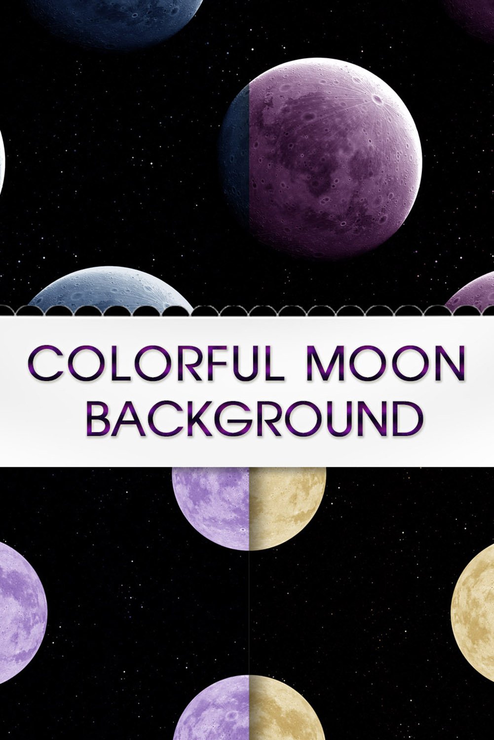 Colorful Moon Background clipart, Moon Phases, paper