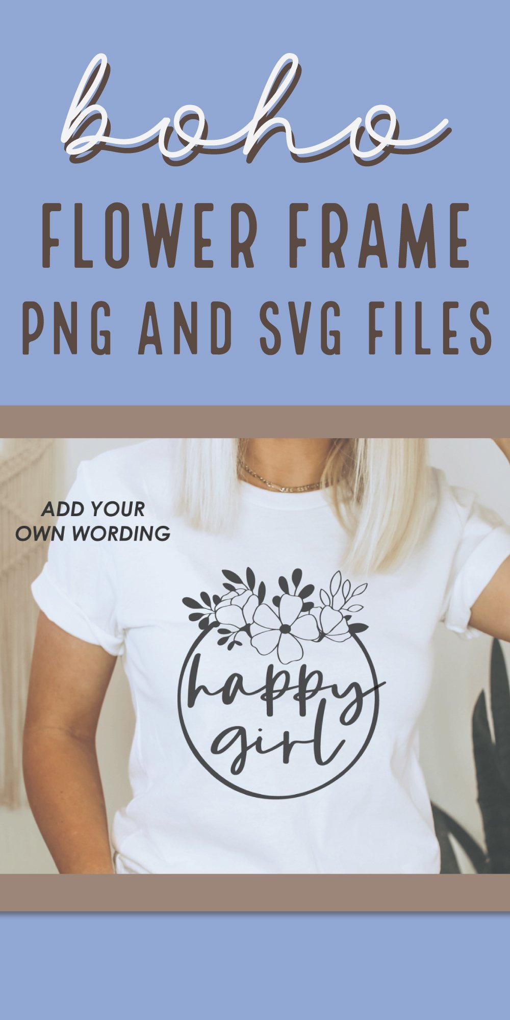 Hand Drawn Flower Frame Svg File for Cutting Machines