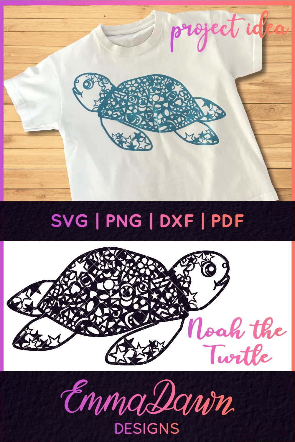TURTLE SVG | ZENTANGLE CUT FILE