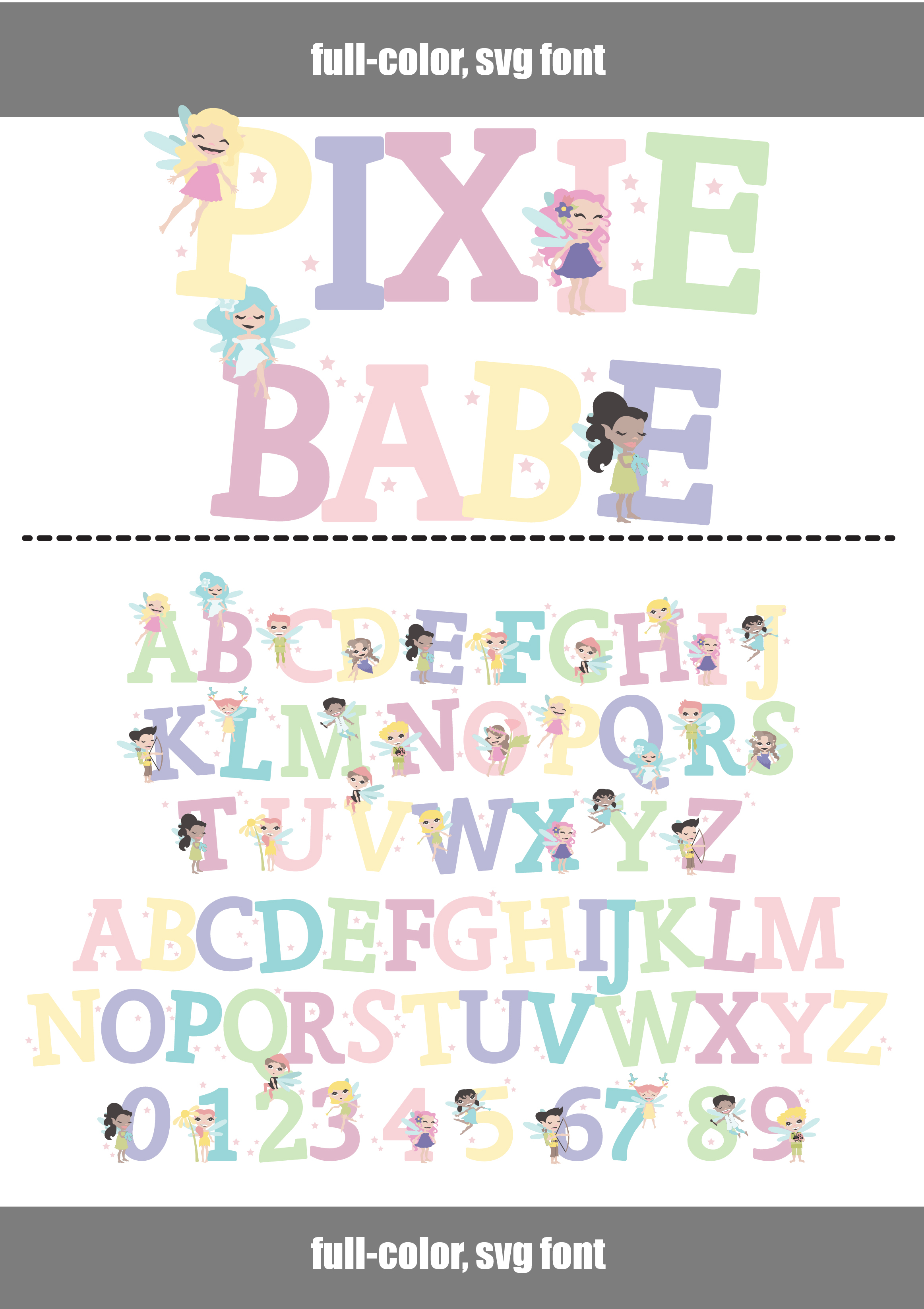 Full pastel-colored font for Canva and Cricut.