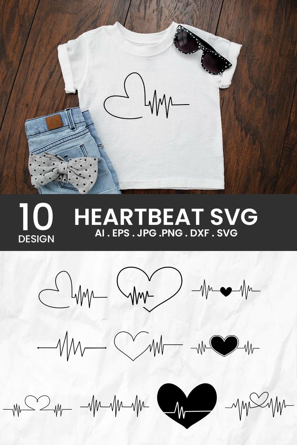 Heartbeat SVG With 10 Variations