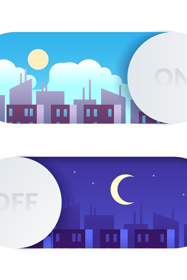 Day and night switch. Control screen lighting. Turn on or of