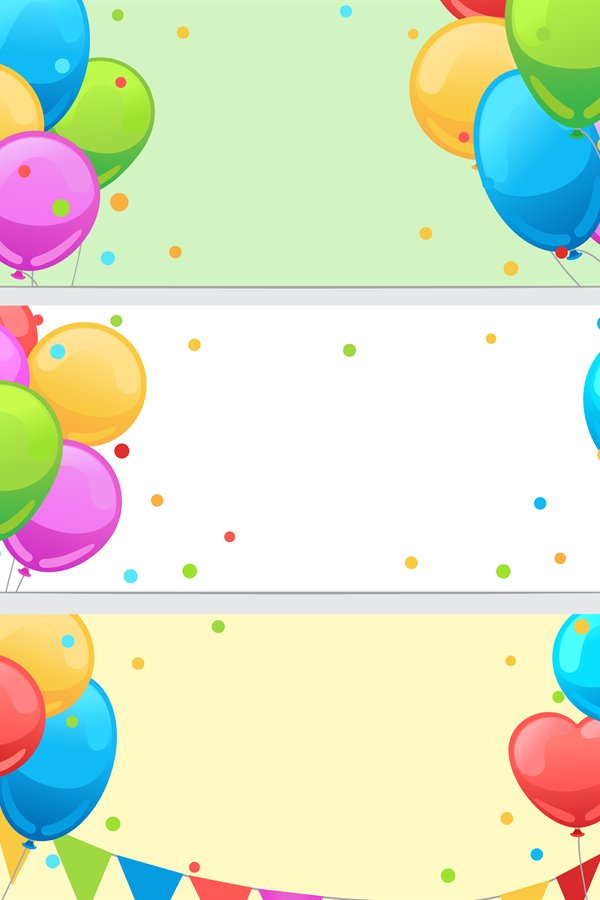 Birthday banners with balloons