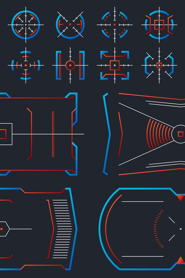 Futuristic hightech virtual screen design. Computer systems