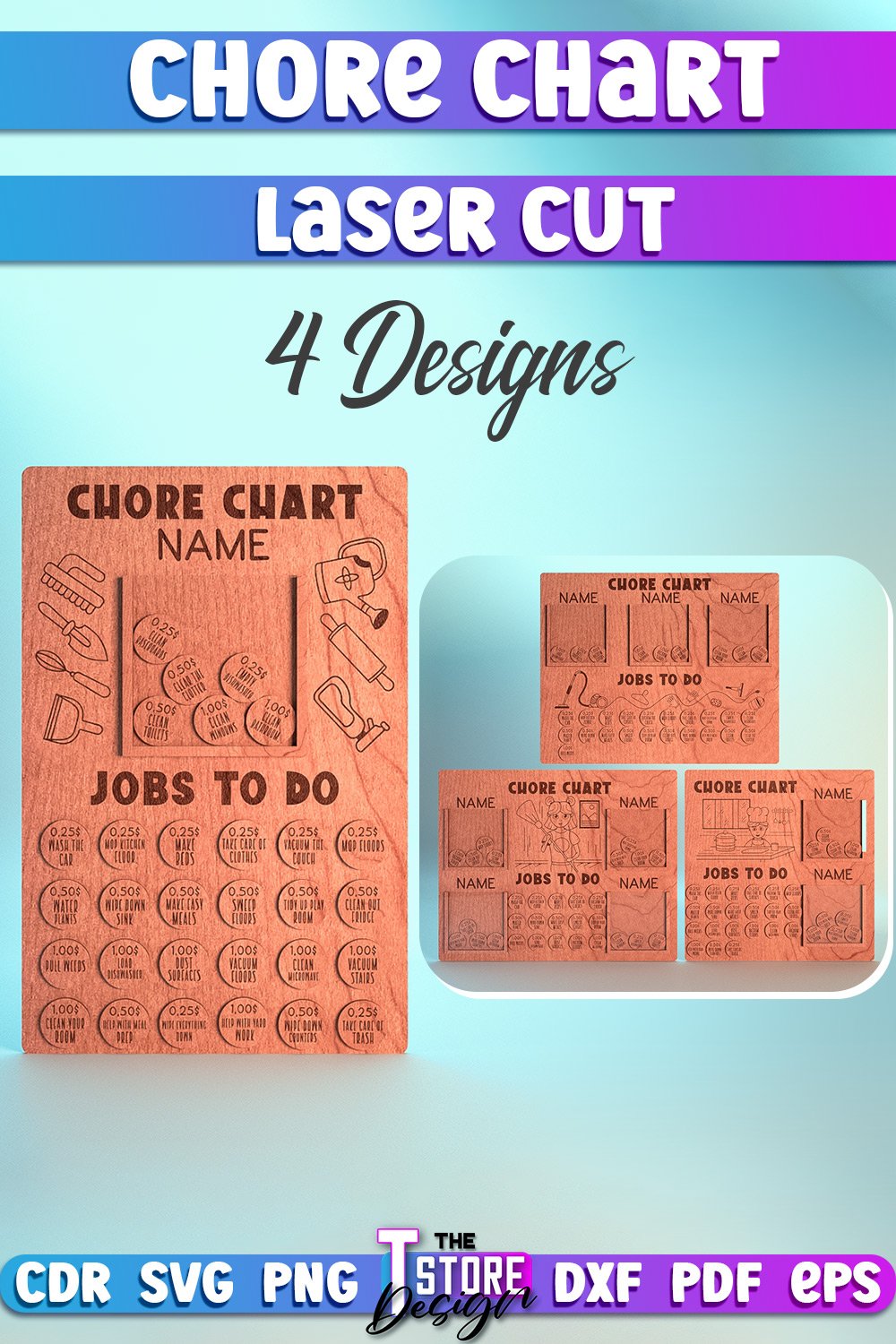 Chore Chart Laser Cut SVG Bundle|Home Chore Chart Laser Cut