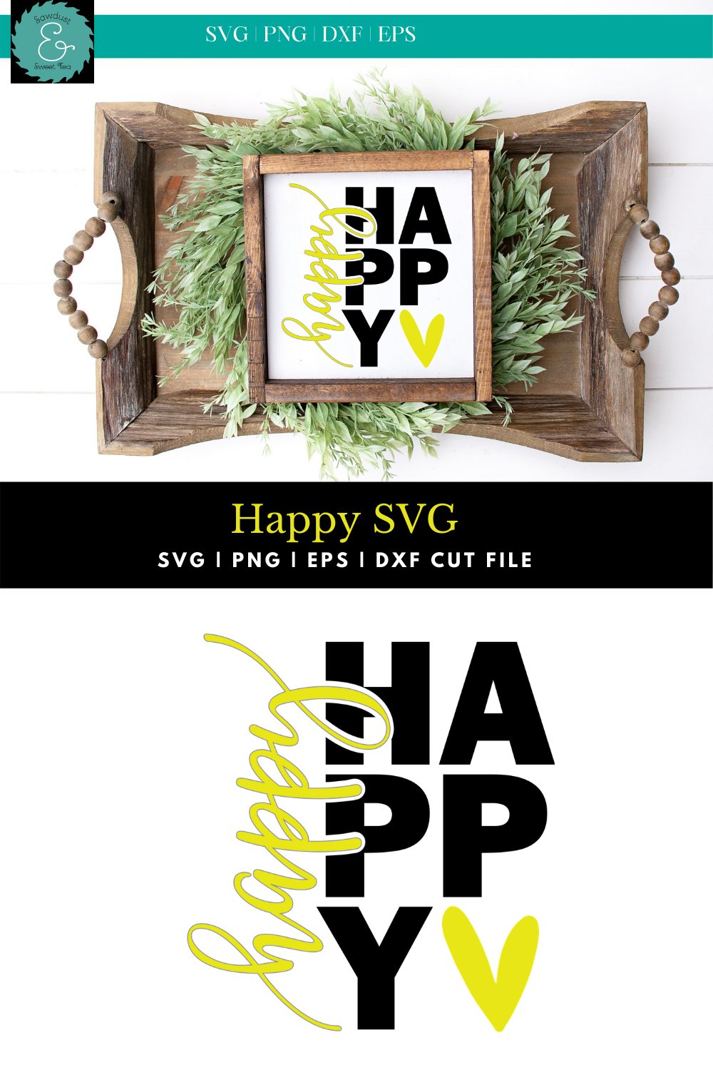 Knockout Happy SVG Cut File