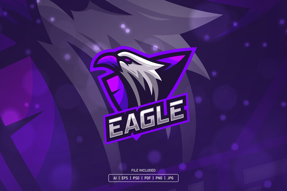 eagle purple mascot logo