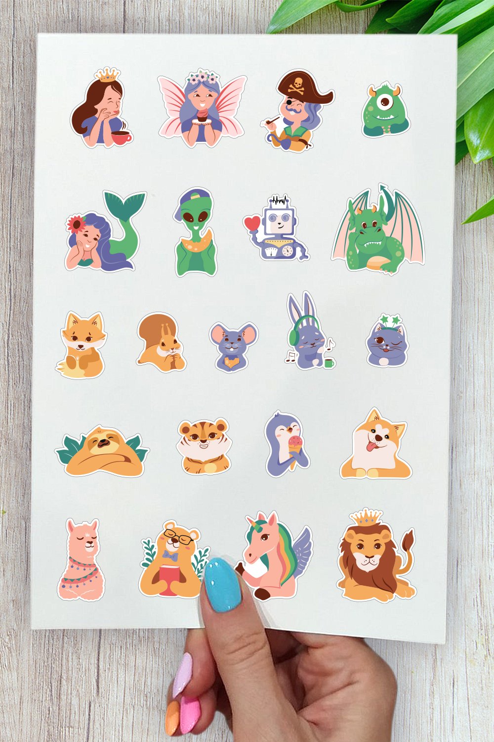 Kid names & characters bundle. Cartoon stickers, badges