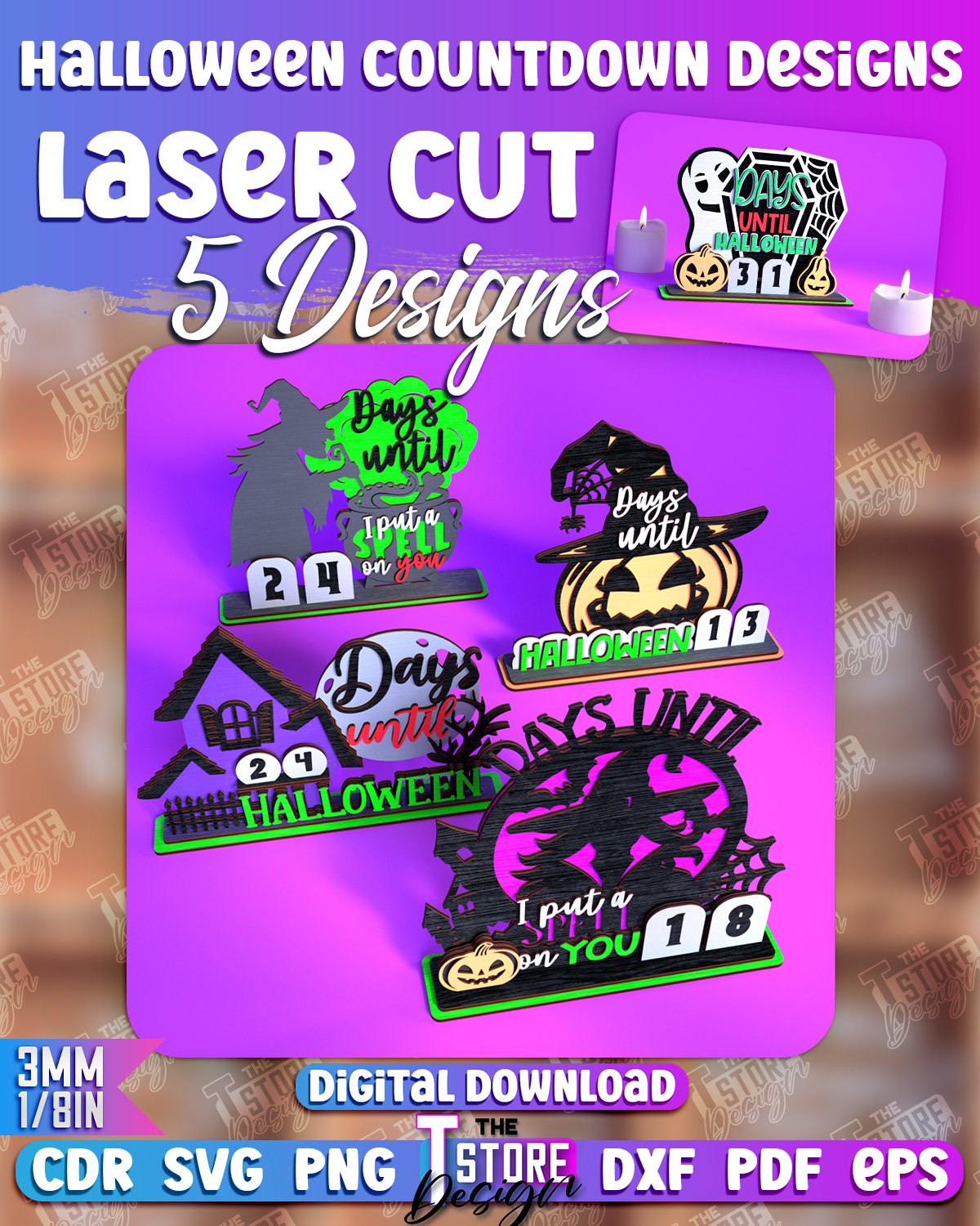 Halloween Countdown Laser Cut Bundle | Days Until Halloween