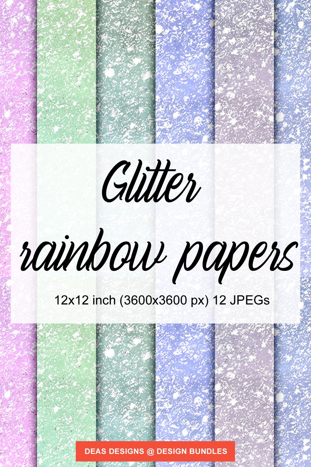 Glitter rainbow digital papers