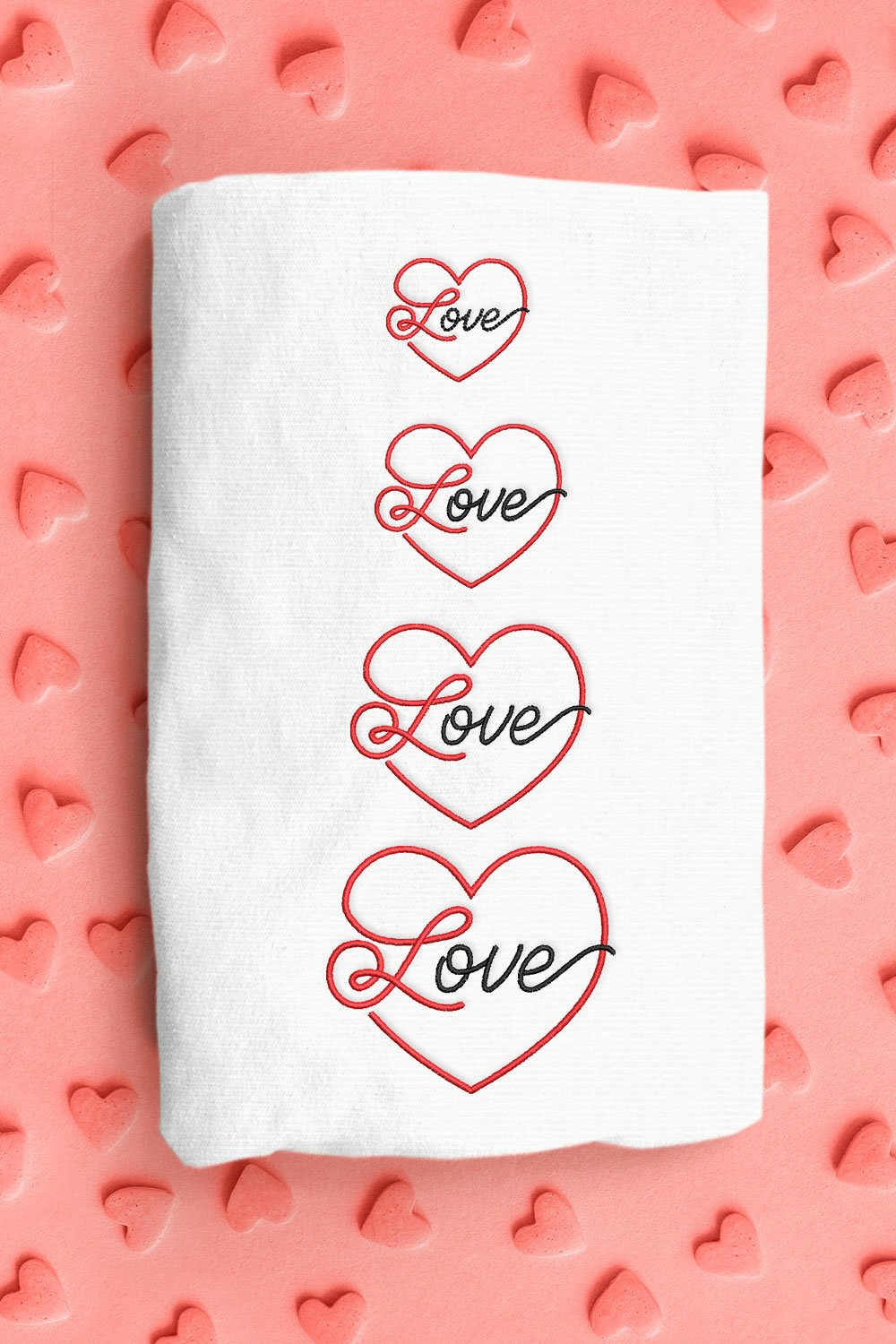 Valentine's Day Love Script Heart Mini Embroidery Design