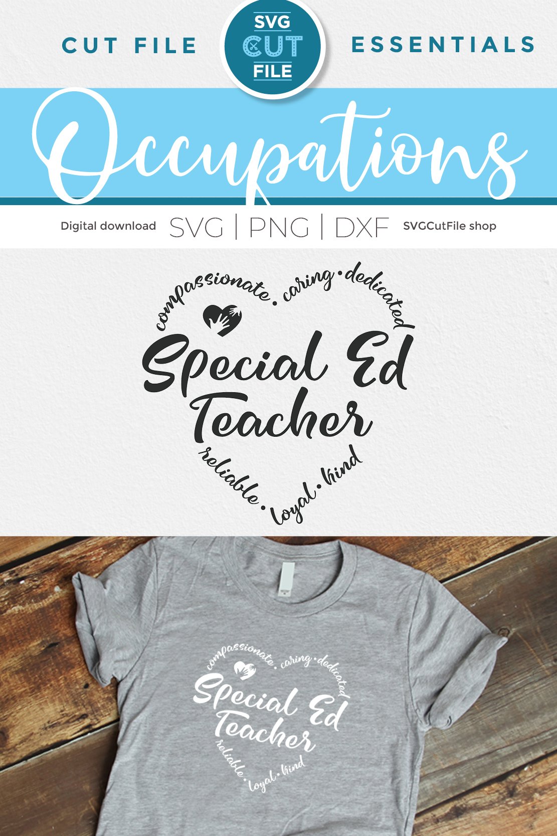 Special ed teacher svg with heart