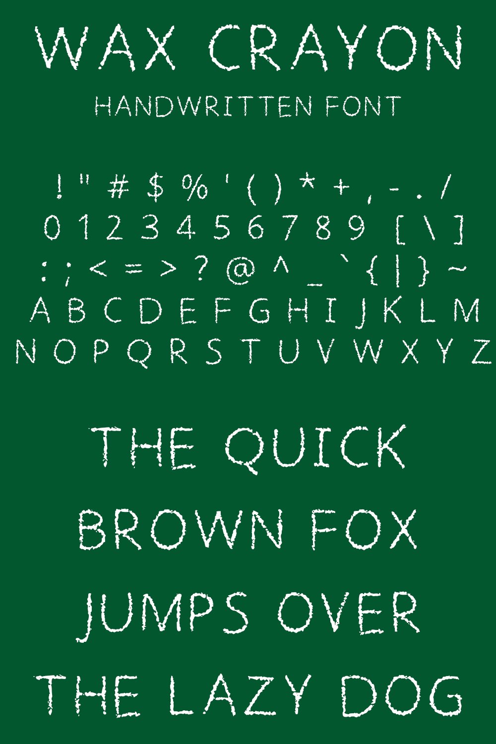 Wax crayon handwritten font