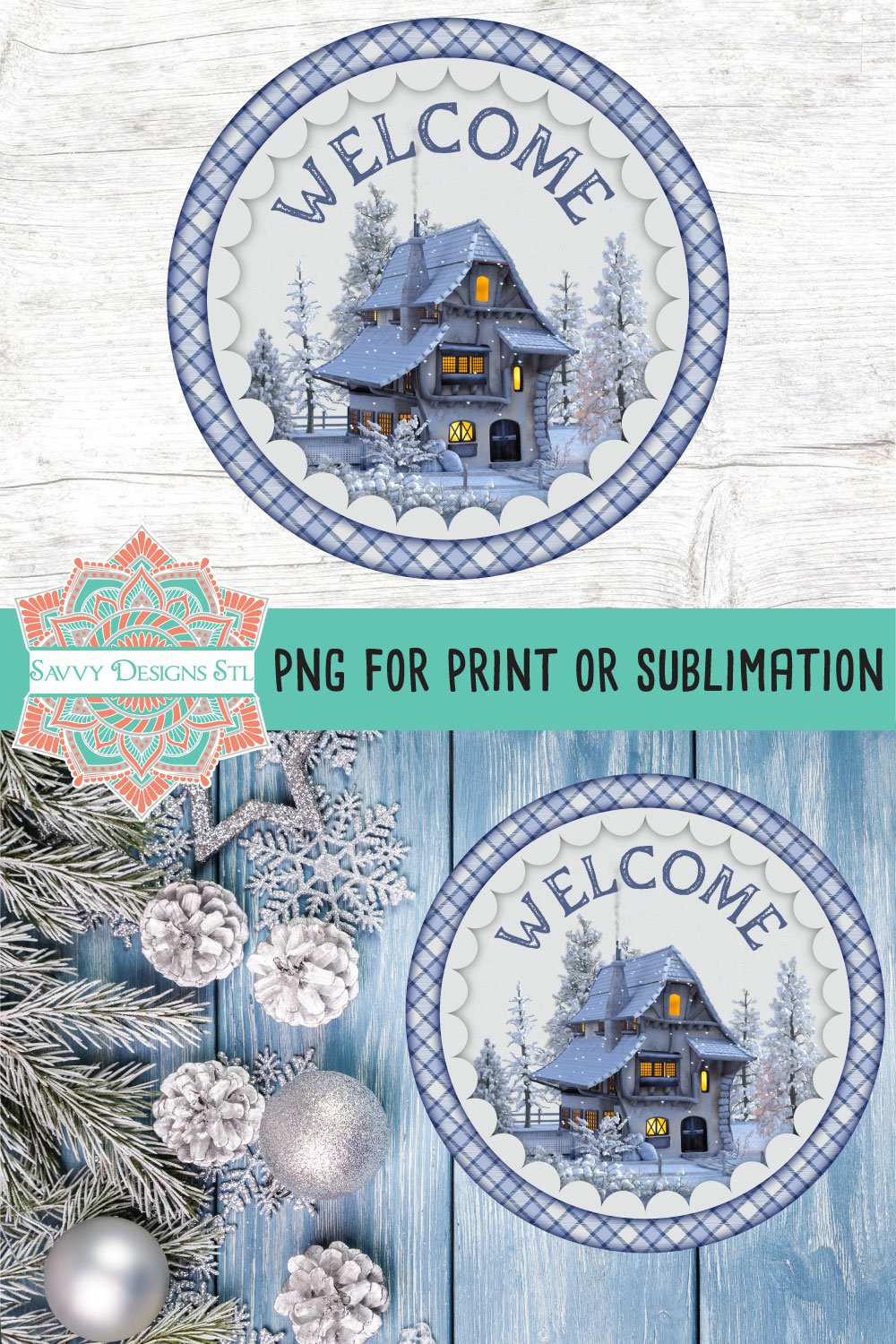 Winter Welcome Christmas Round for Sublimation & Print