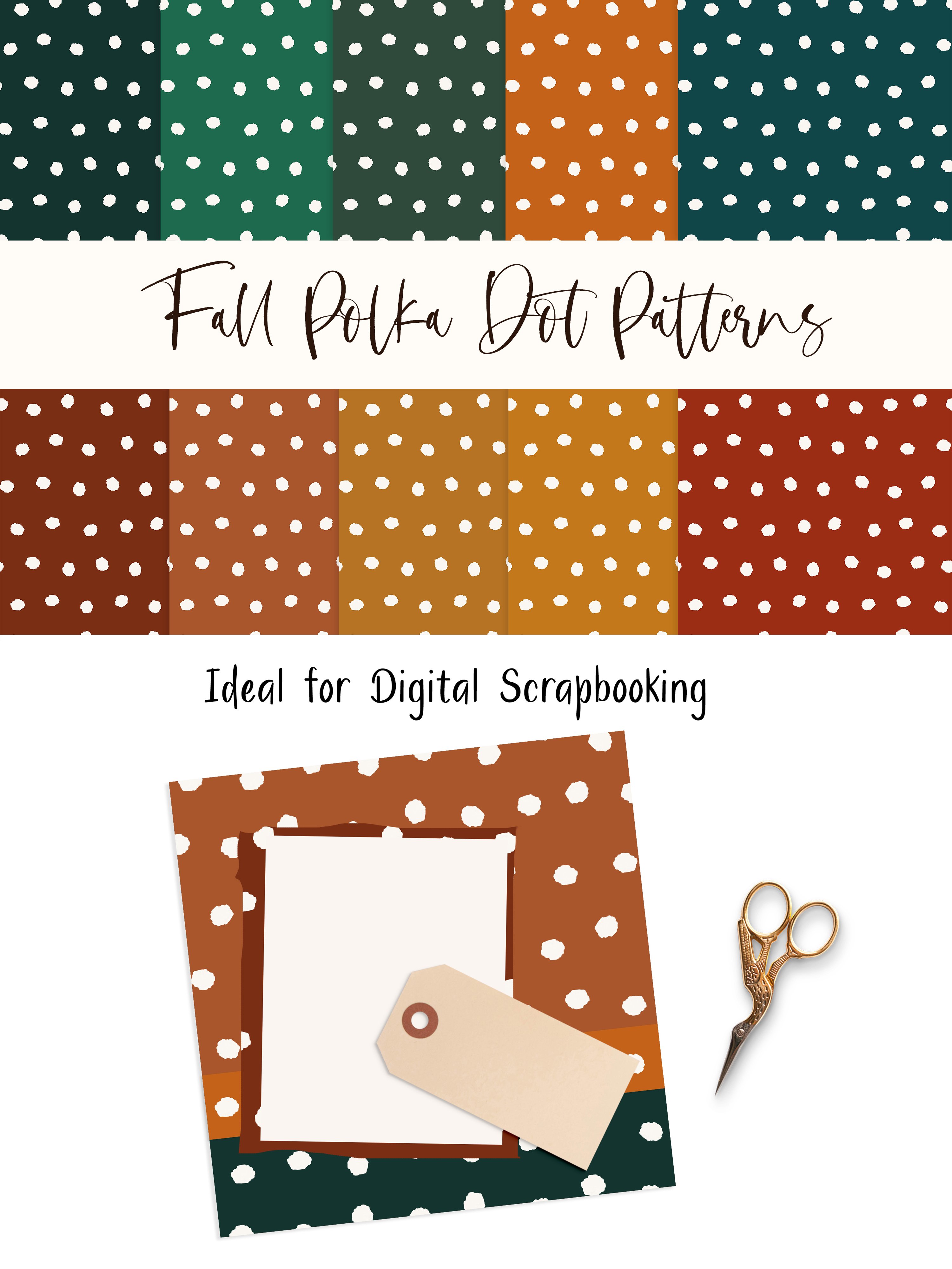 Fall Polka Dot Digital Pattern Papers