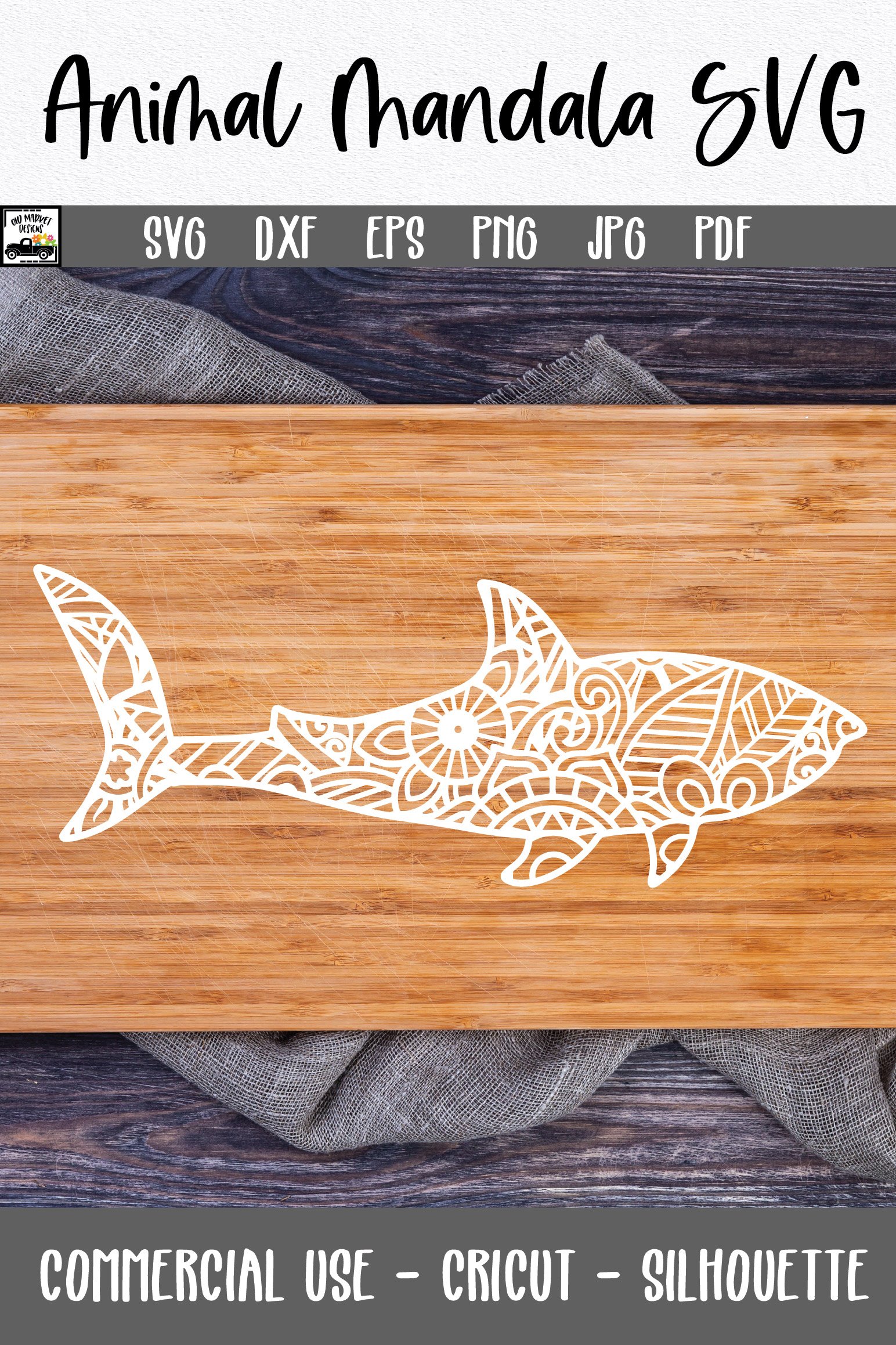 Shark Mandala SVG File