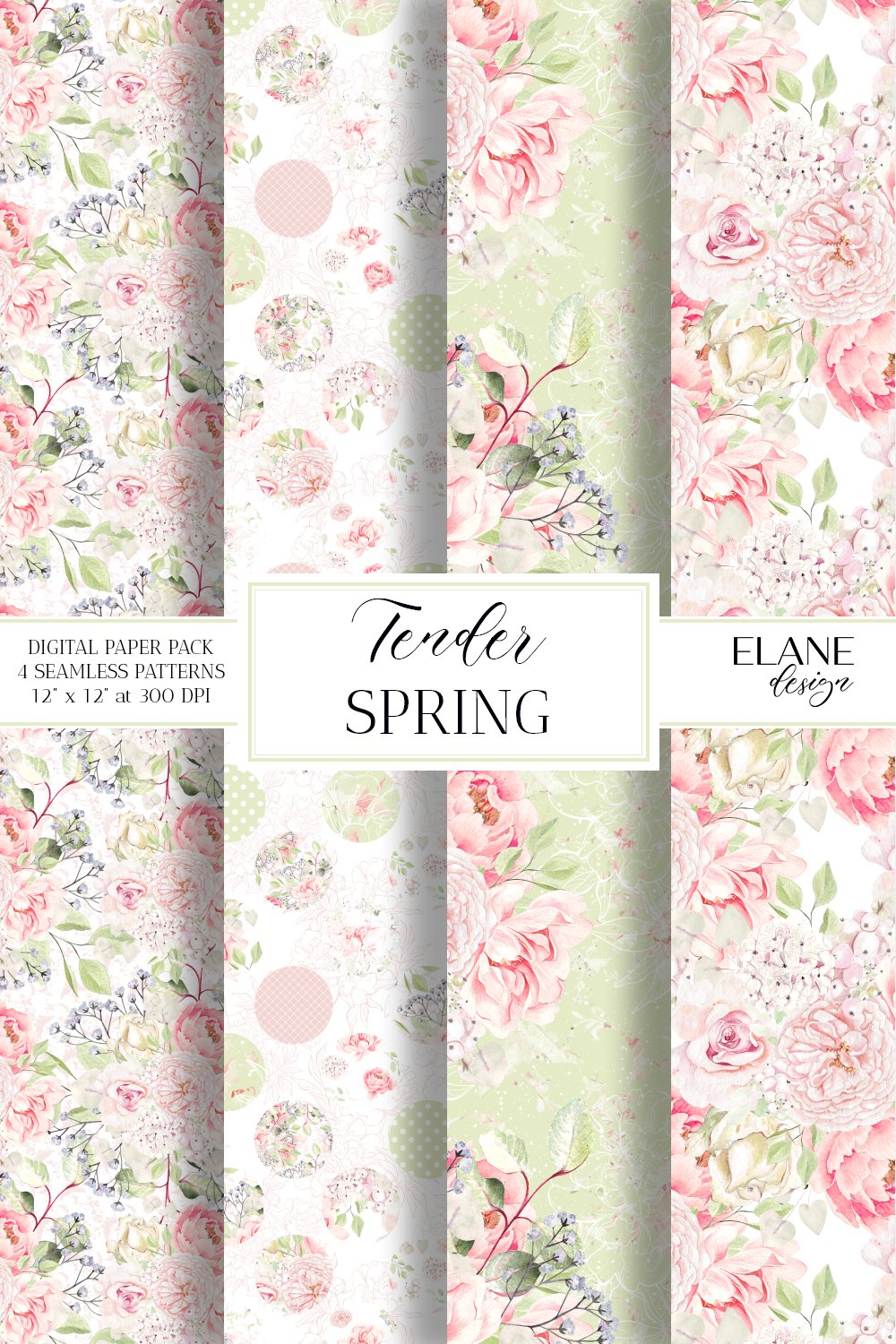 Romantic Flowers Digital Paper, Spring Seamless (4496582)