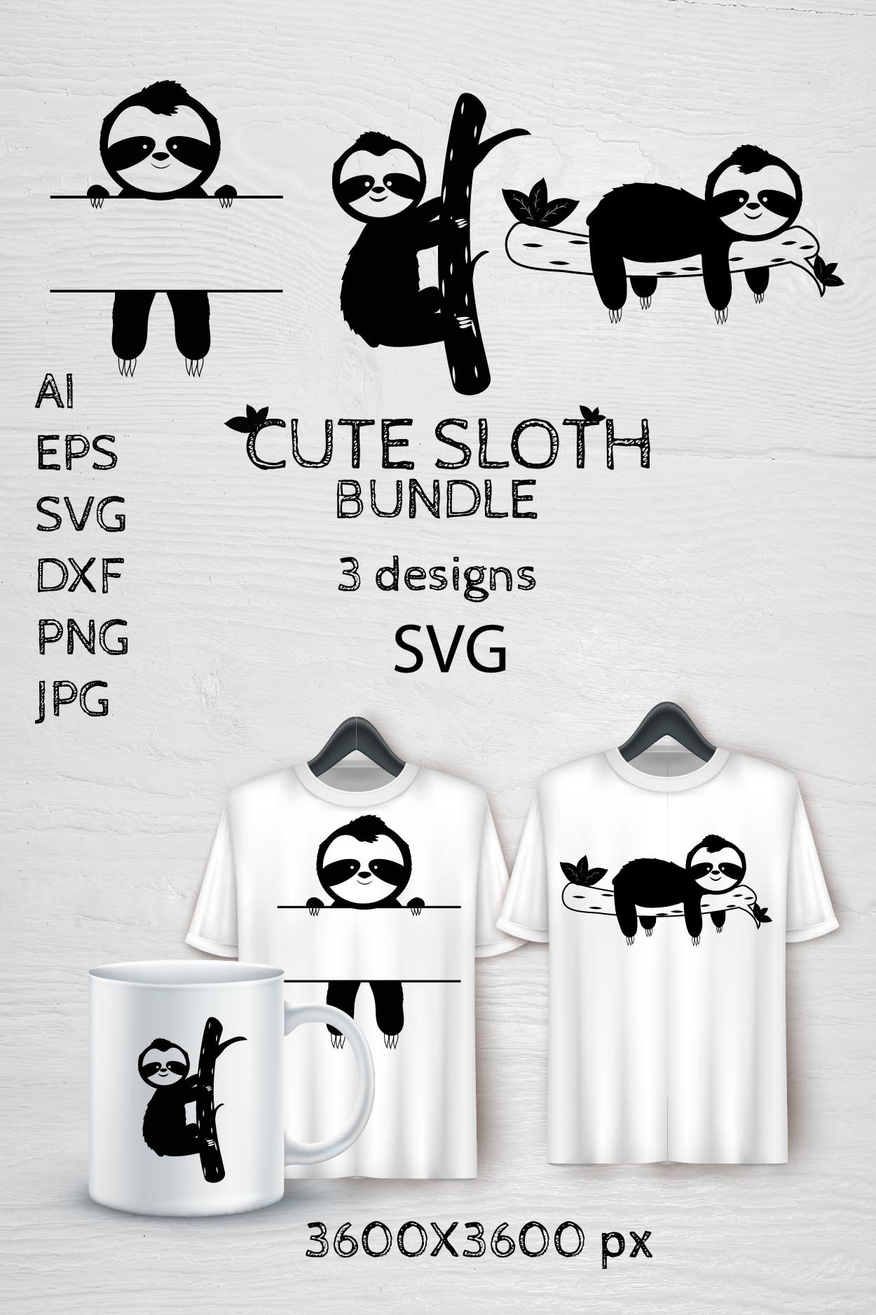 Cute Sloth SVG Bundle