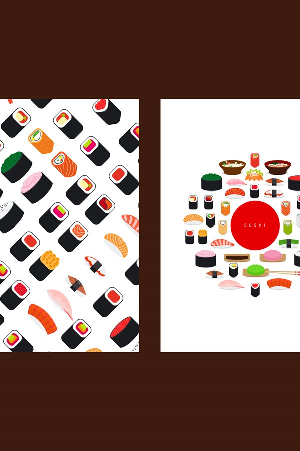 Japanese food sushi menu cover