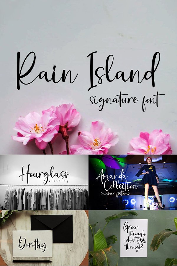Rain Island || signature font