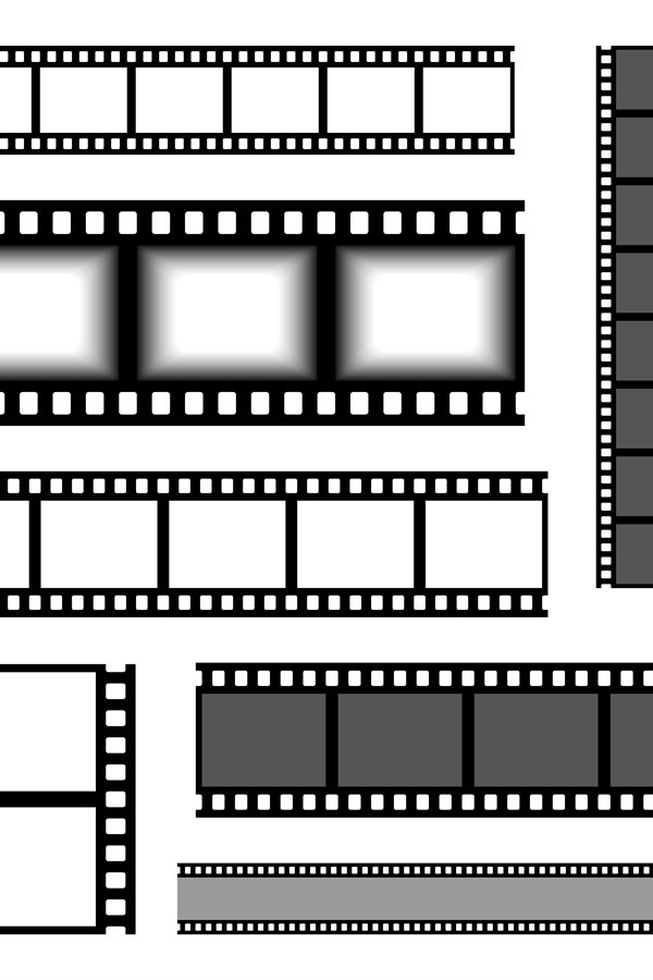 Film strip. Realistic cinema tape. Blank bands for recording