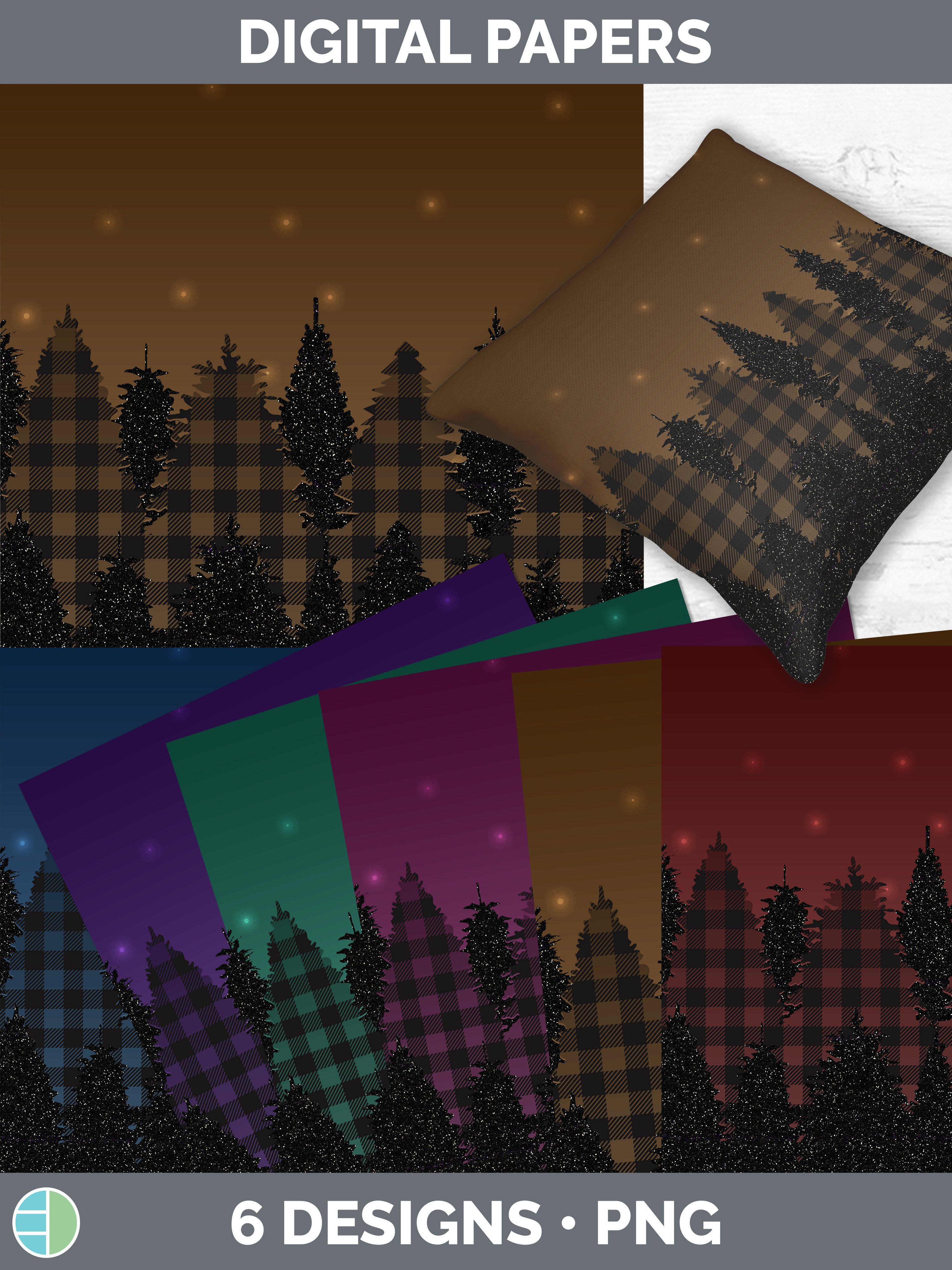 Night Backgrounds | Northern Lights Digital Scrapbook Papers
