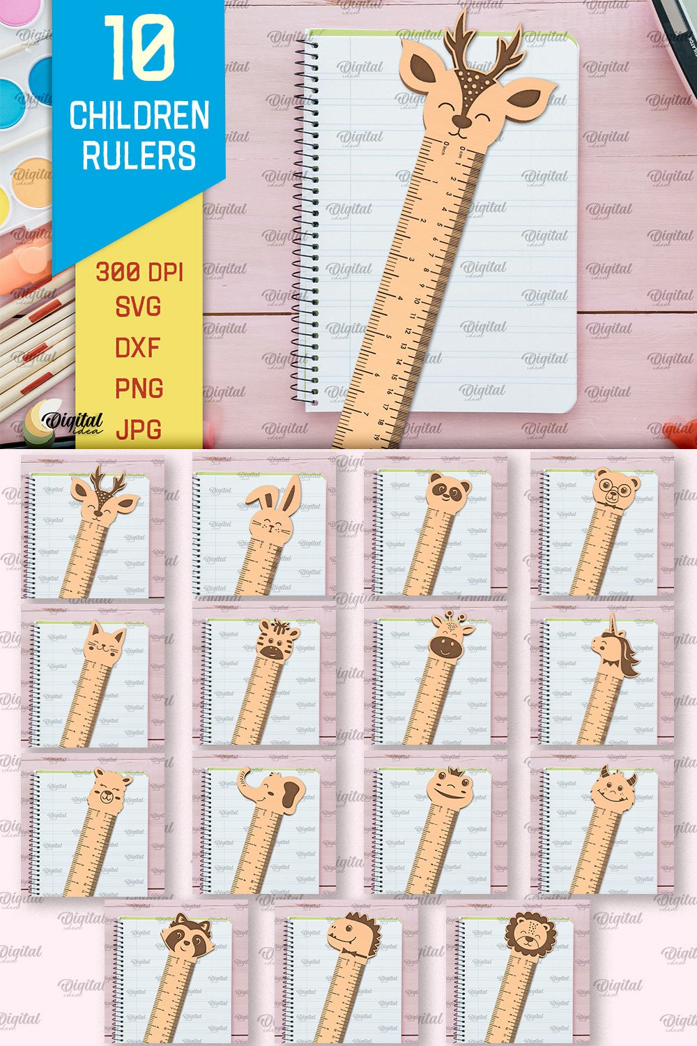 Wooden Children RULERS SVG Bundle. School RULERS Laser Cut