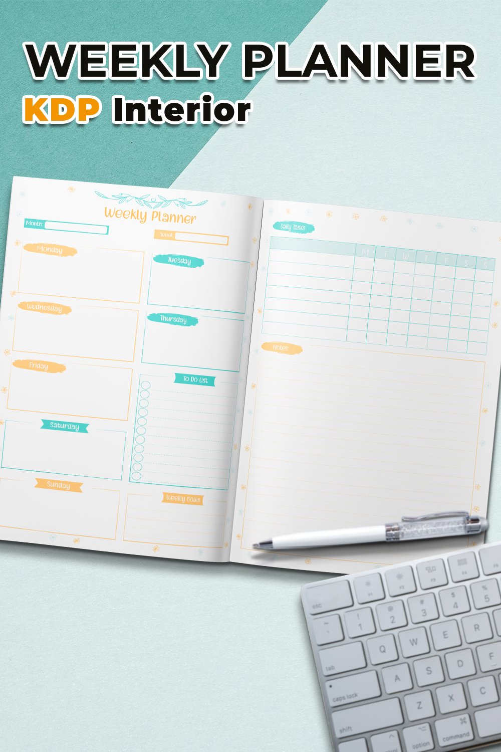 Weekly Planner KDP Interior Template