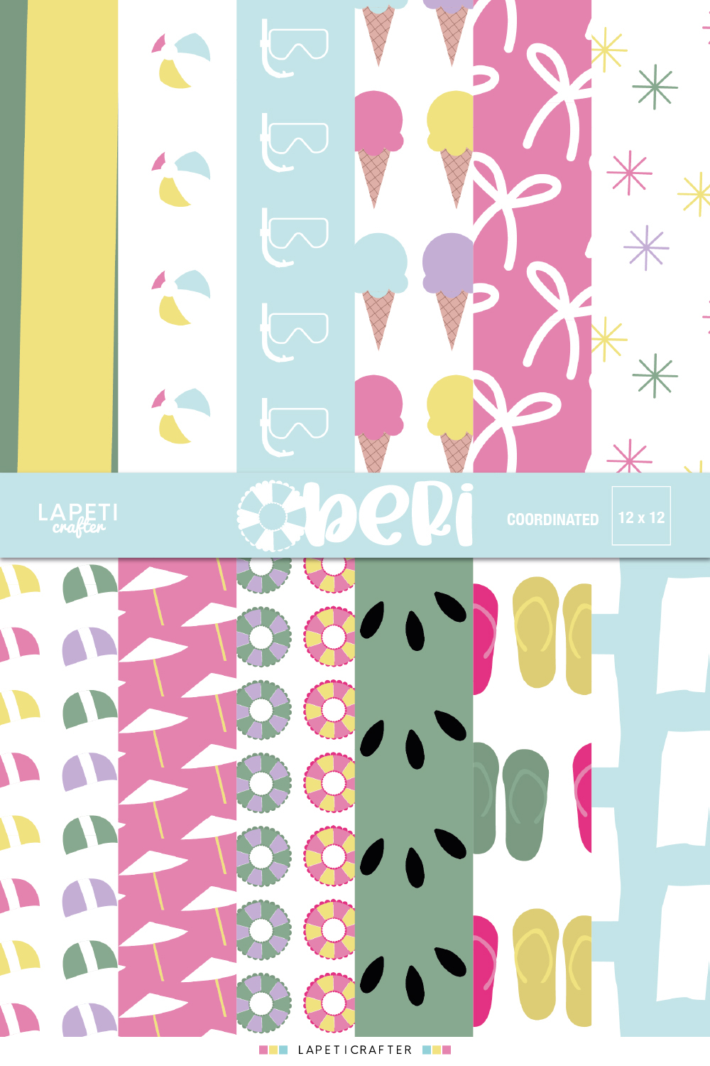 Beach Scrapbook Paper – Summer Backgrounds for Crafts & DIY