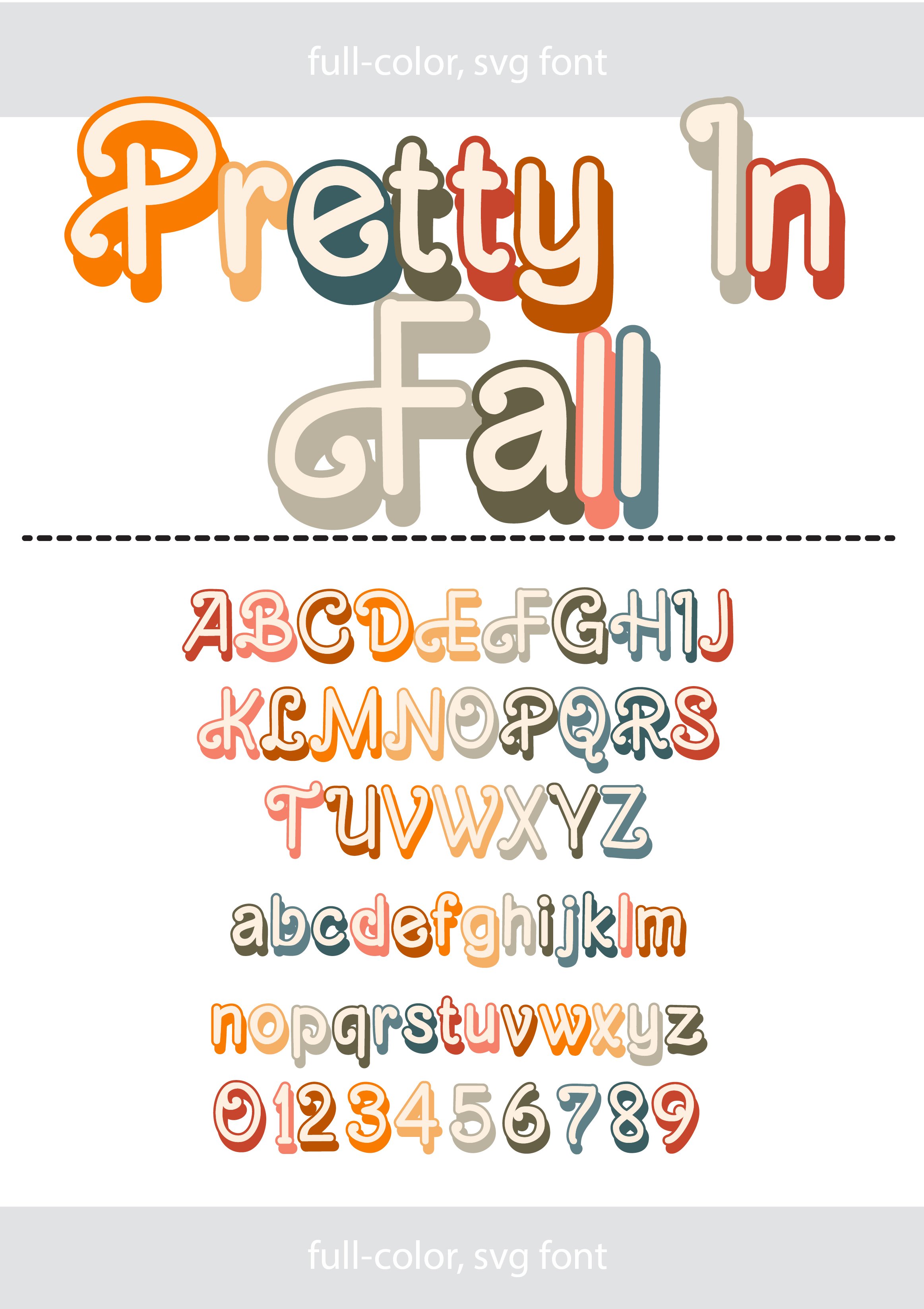 Autumn Themed Full Color SVG Font