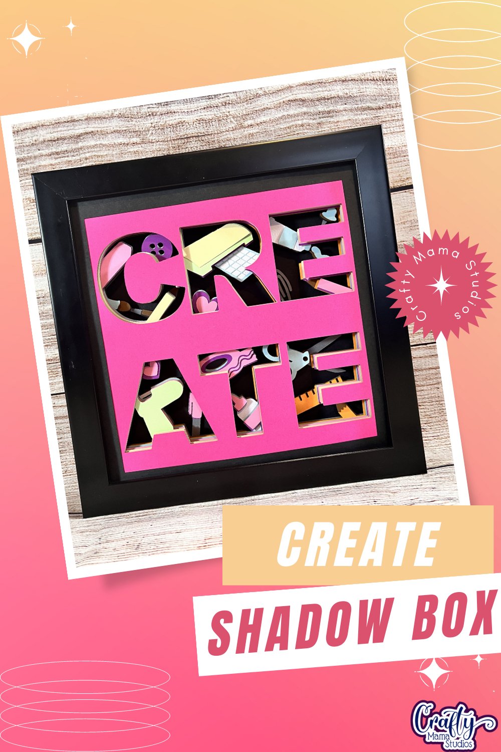 Create Svg Shadow Box, Crafter Word Of The Year Svg Cut File